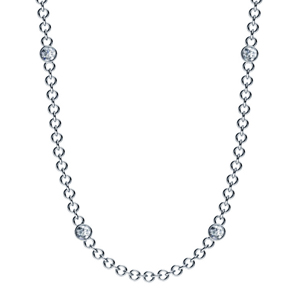 Bezel Set Diamond Necklace #968 - Seattle Bellevue | Joseph Jewelry