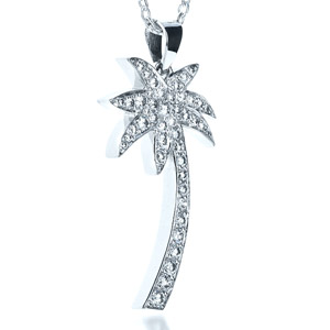 Diamond Palm Tree Pendant #1320 - Seattle Bellevue | Joseph Jewelry