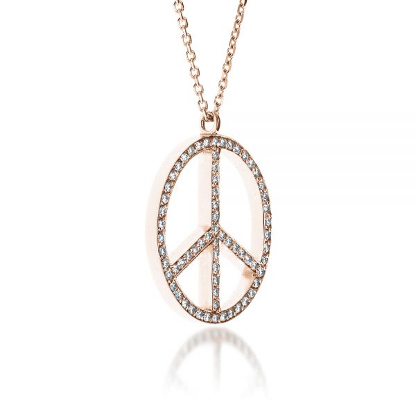 18k Rose Gold Diamond Set Peace Pendant #1319 - Seattle Bellevue ...