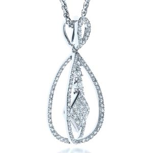 Diamond Split Drop Pendant #1325 - Seattle Bellevue | Joseph Jewelry