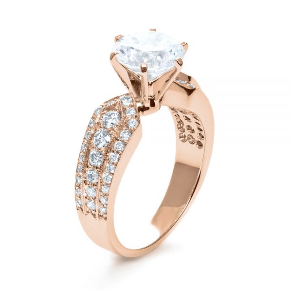 18k Rose Gold Bright Cut Diamond Engagement Ring #1115 - Seattle ...