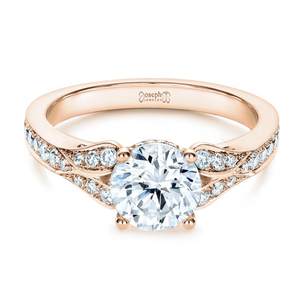 14k Rose Gold Bright Cut Diamond Engagement Ring #1239 - Seattle ...