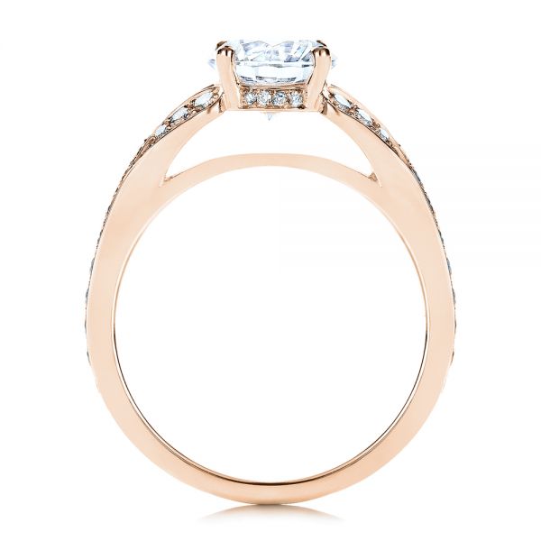 14k Rose Gold Bright Cut Diamond Engagement Ring #1239 - Seattle ...