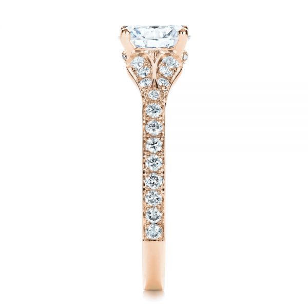 14k Rose Gold Bright Cut Diamond Engagement Ring #1239 - Seattle ...