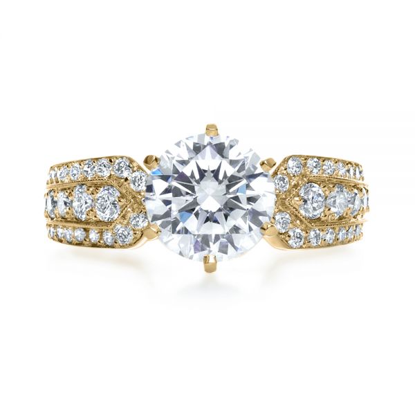 14k Yellow Gold Bright Cut Diamond Engagement Ring #1115 - Seattle ...