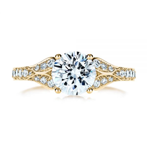 14k Yellow Gold Bright Cut Diamond Engagement Ring #1239 - Seattle ...
