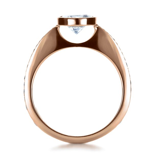 18k Rose Gold Custom Bezel Set Diamond Engagement Ring 1215 Seattle