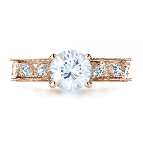 14k Rose Gold Custom Bezel Set Diamond Engagement Ring 1206 Seattle
