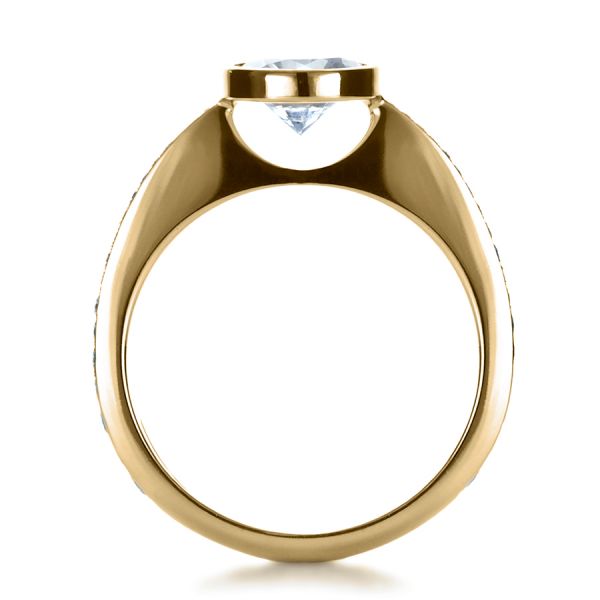 14k Yellow Gold Custom Bezel Set Diamond Engagement Ring 1215