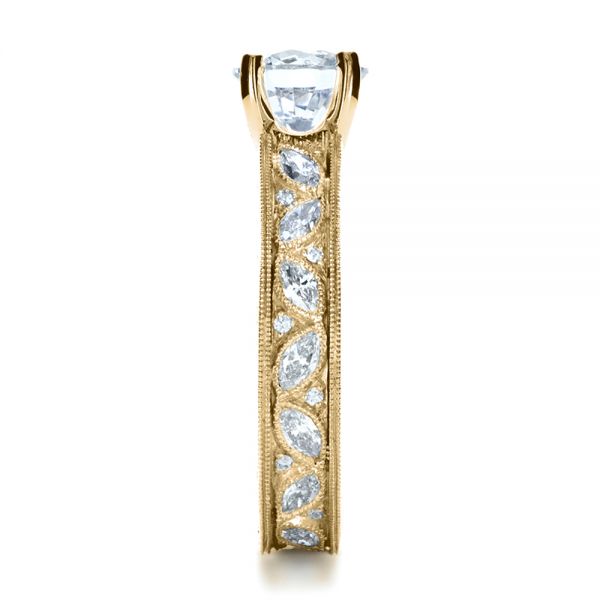 14k Yellow Gold Custom Bezel Set Diamond Engagement Ring 1206