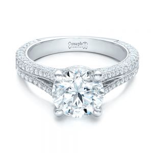 Pave Engagement Rings Custom Made in Bellevue and Seattle