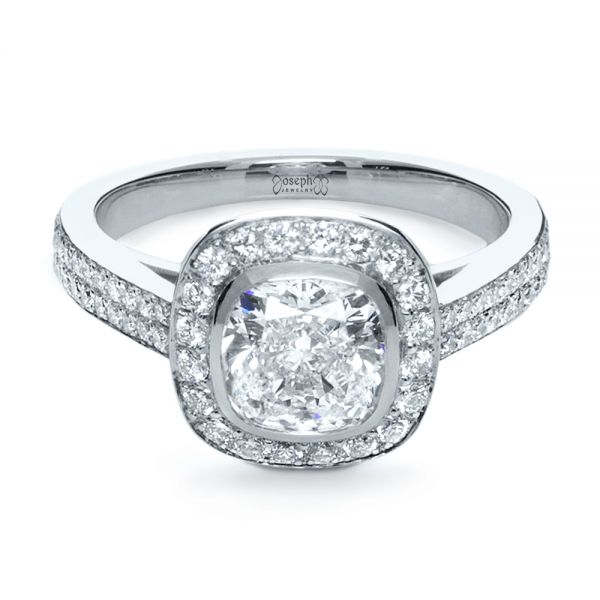 Custom Diamond Halo Engagement Ring #1116 - Seattle Bellevue | Joseph ...
