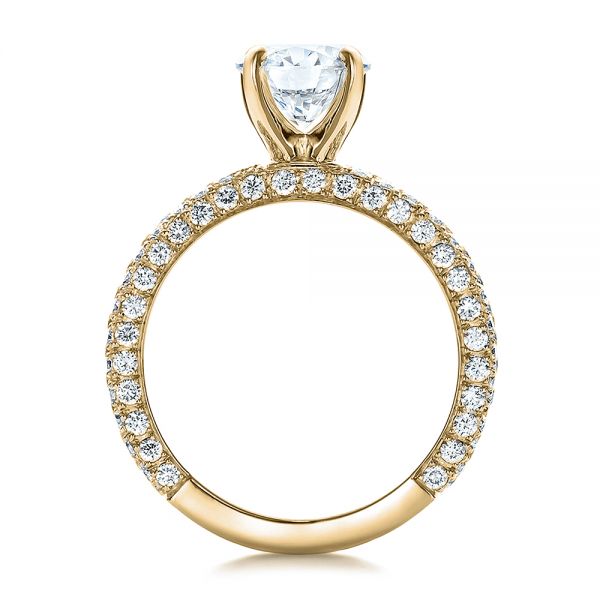 18k Yellow Gold Custom Pave Diamond Engagement Ring 100770 Seattle