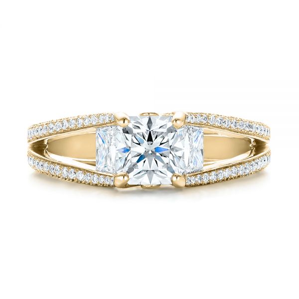 18k Yellow Gold Custom Pave Diamond Engagement Ring 101681 Seattle