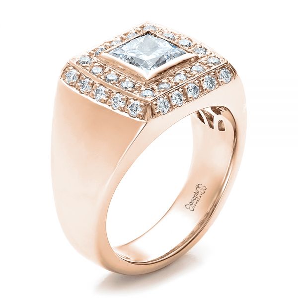 14k Rose Gold Custom Princess Cut Engagement Ring 100010 Seattle