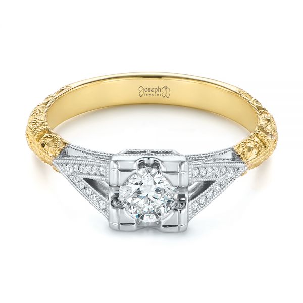 Custom Two-tone Diamond Engagement Ring #104031 - Seattle Bellevue ...
