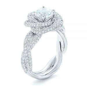 14k White Gold Knot Diamond Engagement Ring #104115 - Seattle Bellevue ...