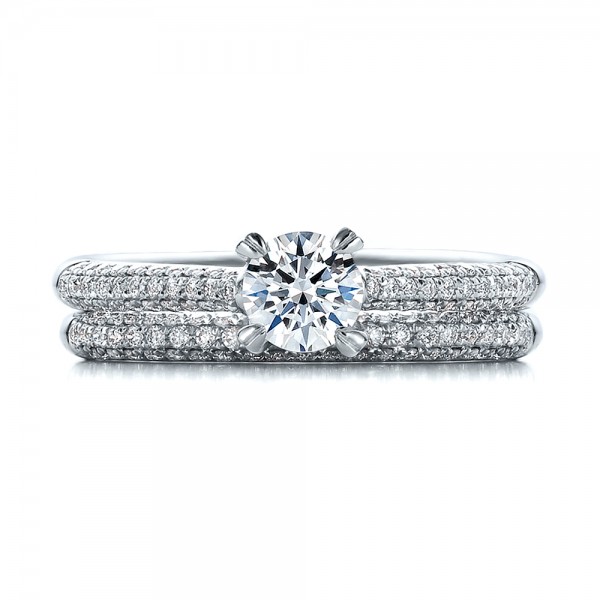 Pave Set Diamond Wedding Band #100407 - Seattle Bellevue | Joseph Jewelry