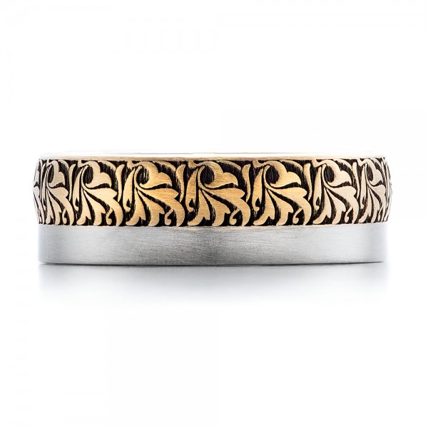 Women's Engraved Two-tone Wedding Band #101068 - Seattle Bellevue ...