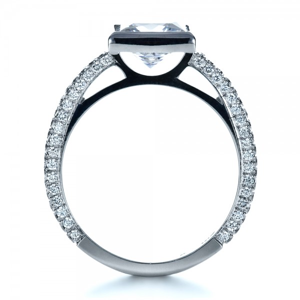 Custom Bezel Set And Pave Diamond Engagement Ring 1232 Bellevue